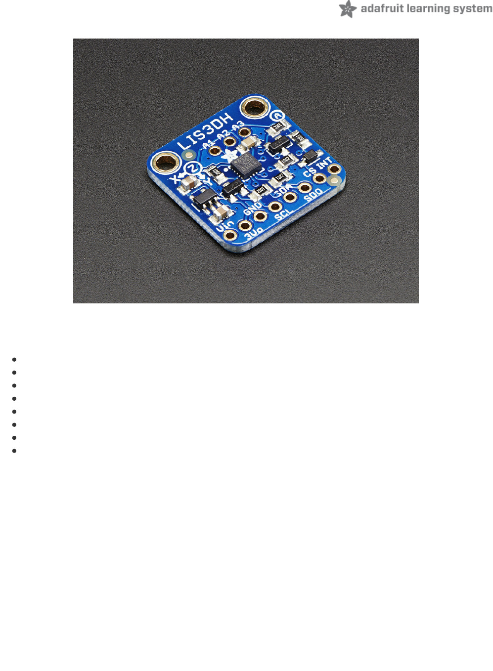 LIS3DH Triple-Axis Accelerometer Breakout Datasheet by Adafruit Industries LLC | Digi-Key ...