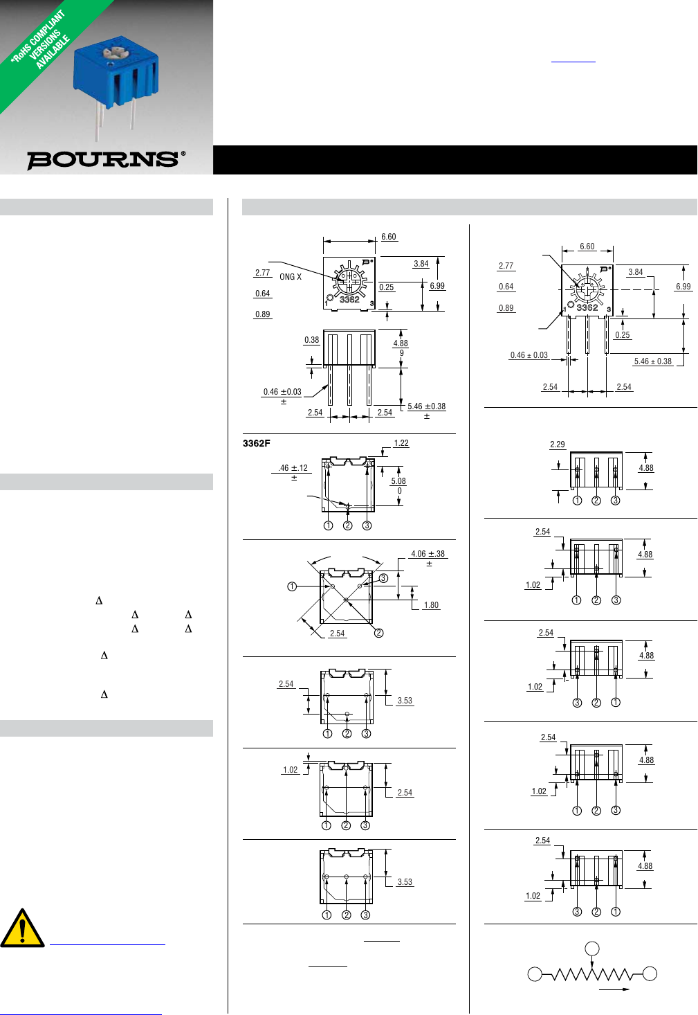 3362 Series Datasheet by Bourns Inc. | Digi-Key Electronics